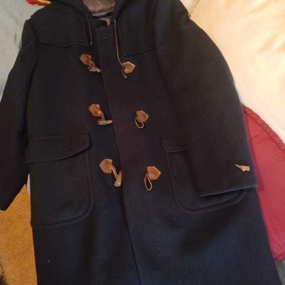 Jackets & Coats | Navy Wool Pea Coat With Horn Loop Closure Plus Zipper ...